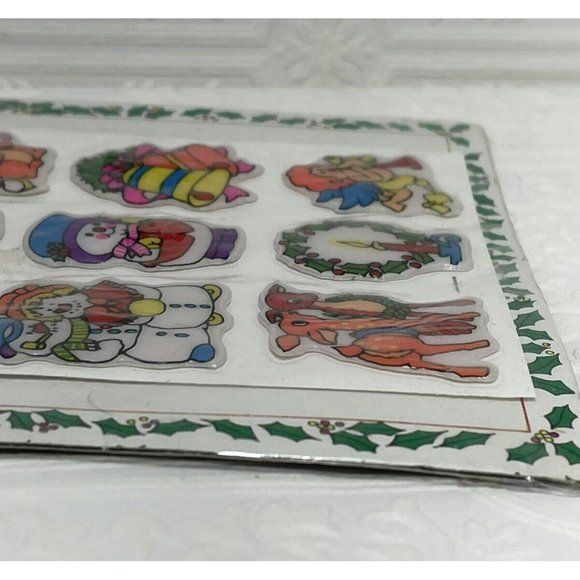 Accents | Vintage Christmas Puffy Stickers Vinyl Stick On Santa Rudolph ...